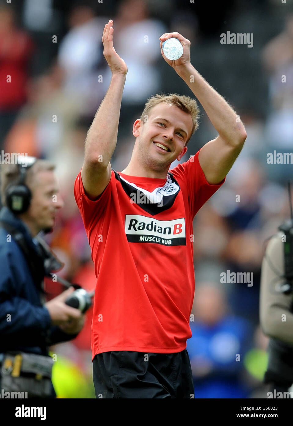 Huddersfield Town's Jordan Rhodes celebrates with fans after victory ...
