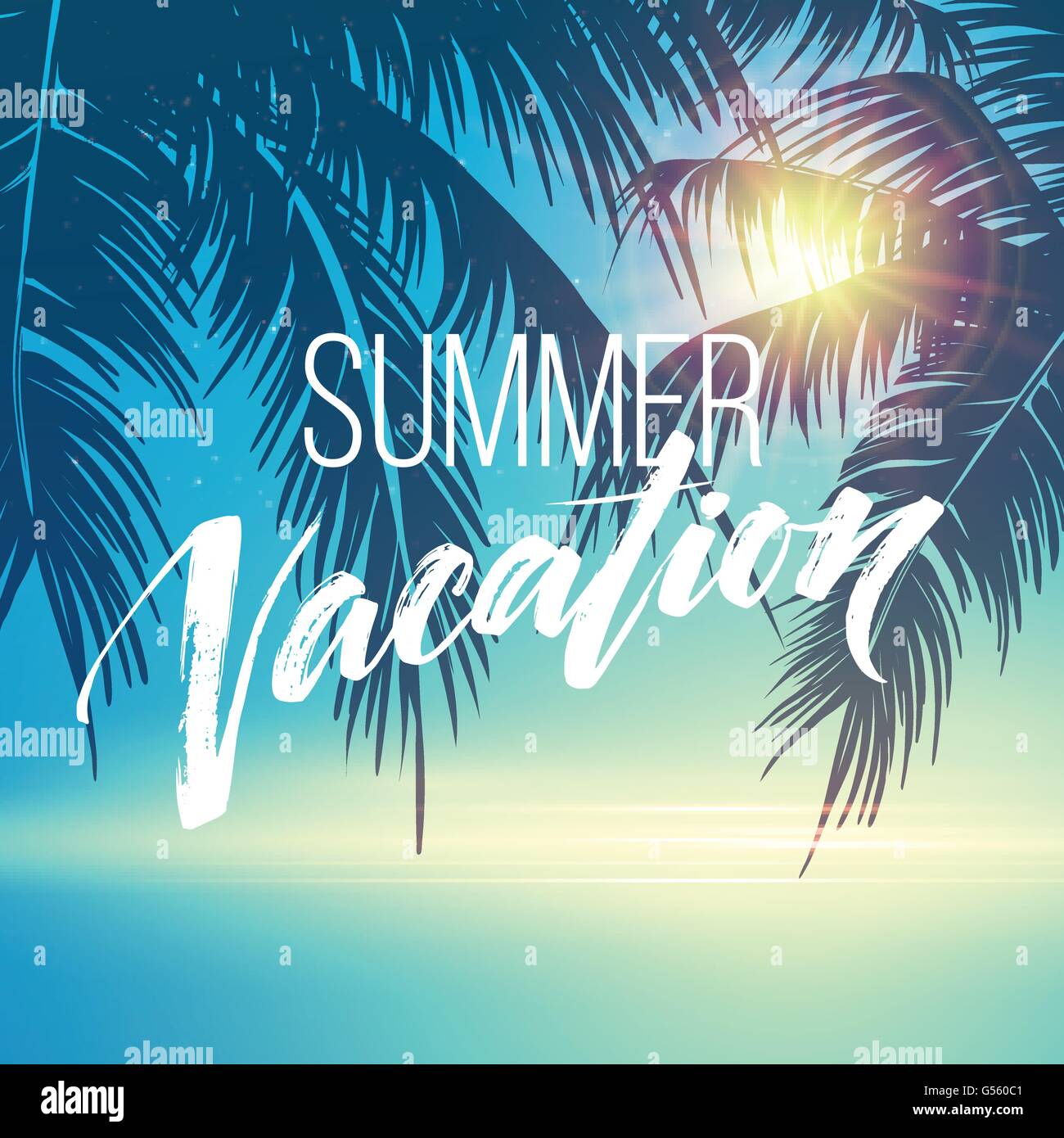 Summer vacation handwriting. Typography, lettering and calligraphy ...