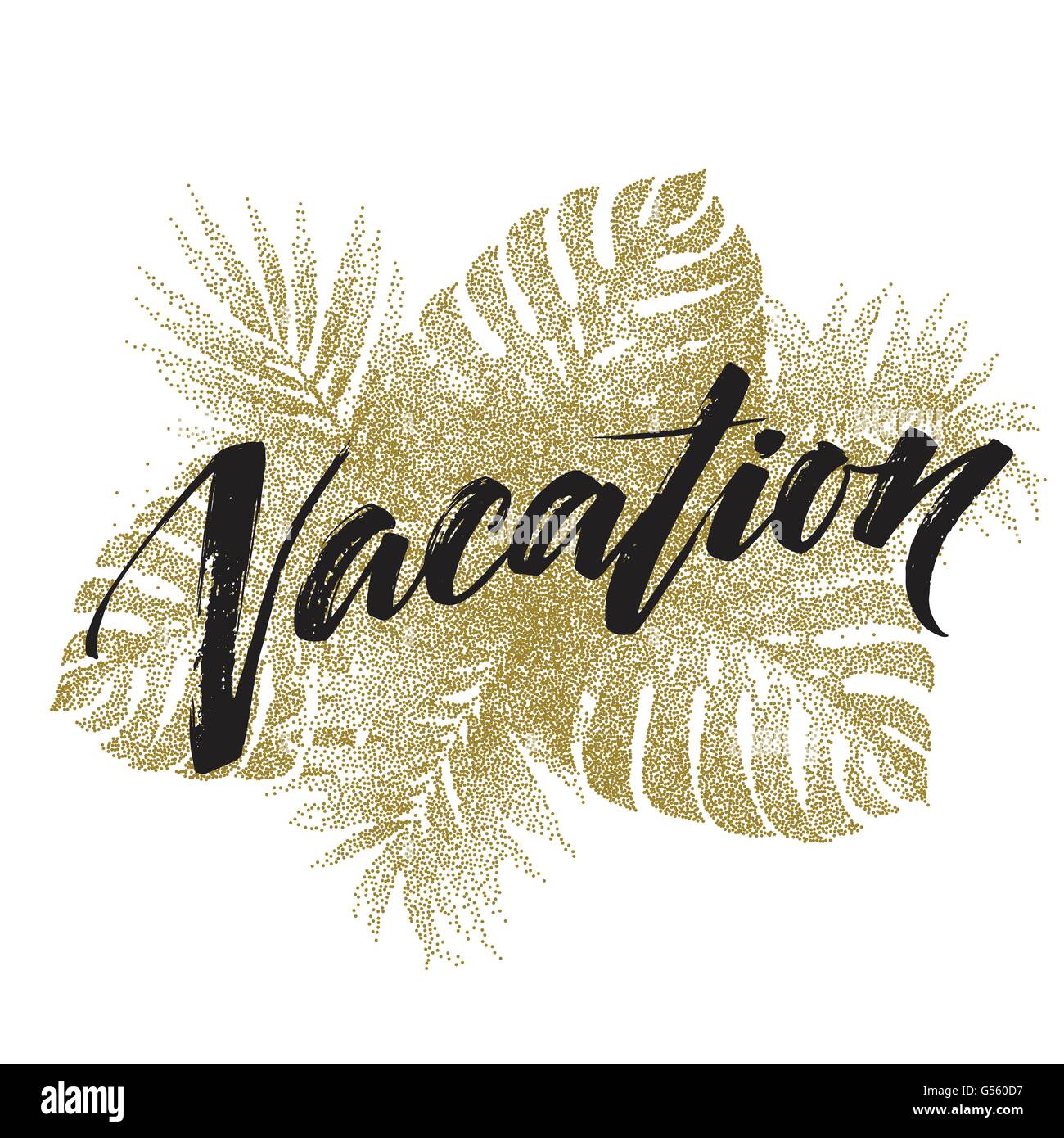Summer vacation handwriting. Typography, lettering and calligraphy ...