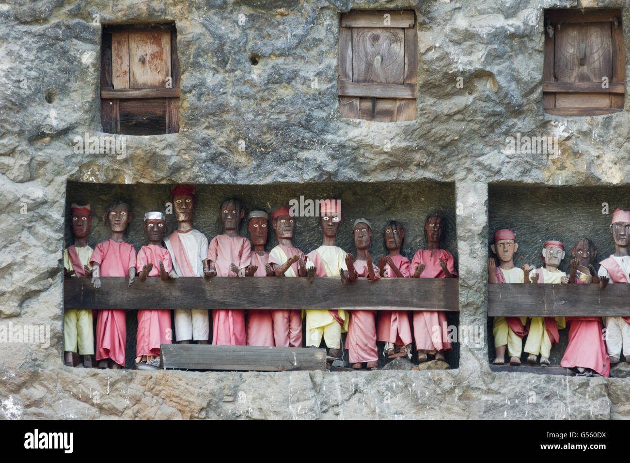 Indonesia, Sulawesi Selatan, Tana Toraja, Torajaland, Human wooden ...
