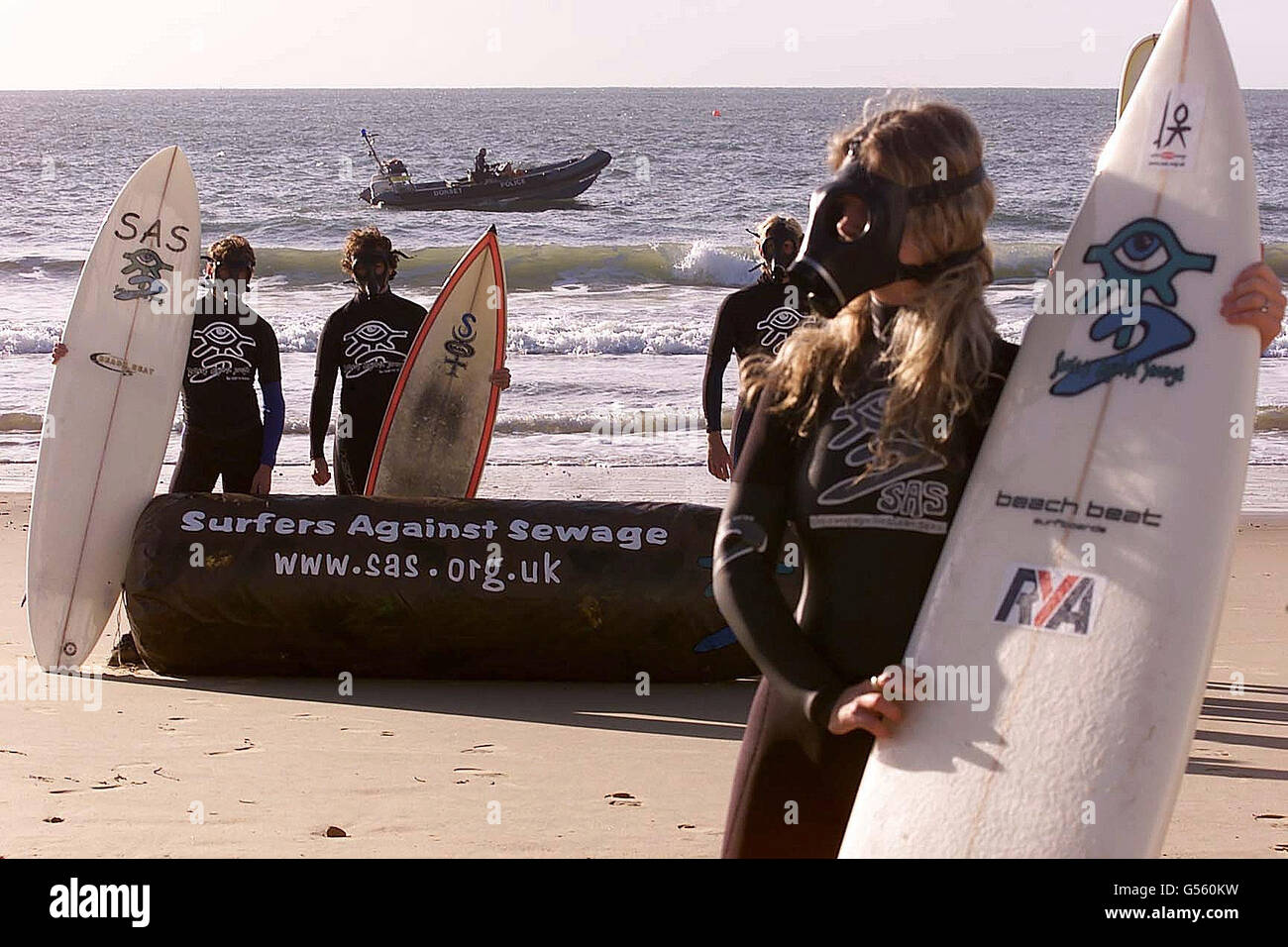 Vicky Garner and members of the pressure group Surfers Against Sewage ...