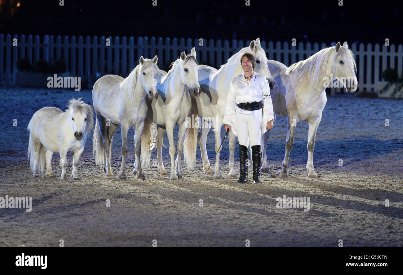 Jean Francois Pignon from France performs with his horses in the ...