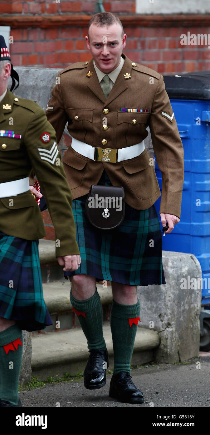 Lance Corporal Malcolm Graham leaves Eastbourne Town Hall in Eastbourne ...