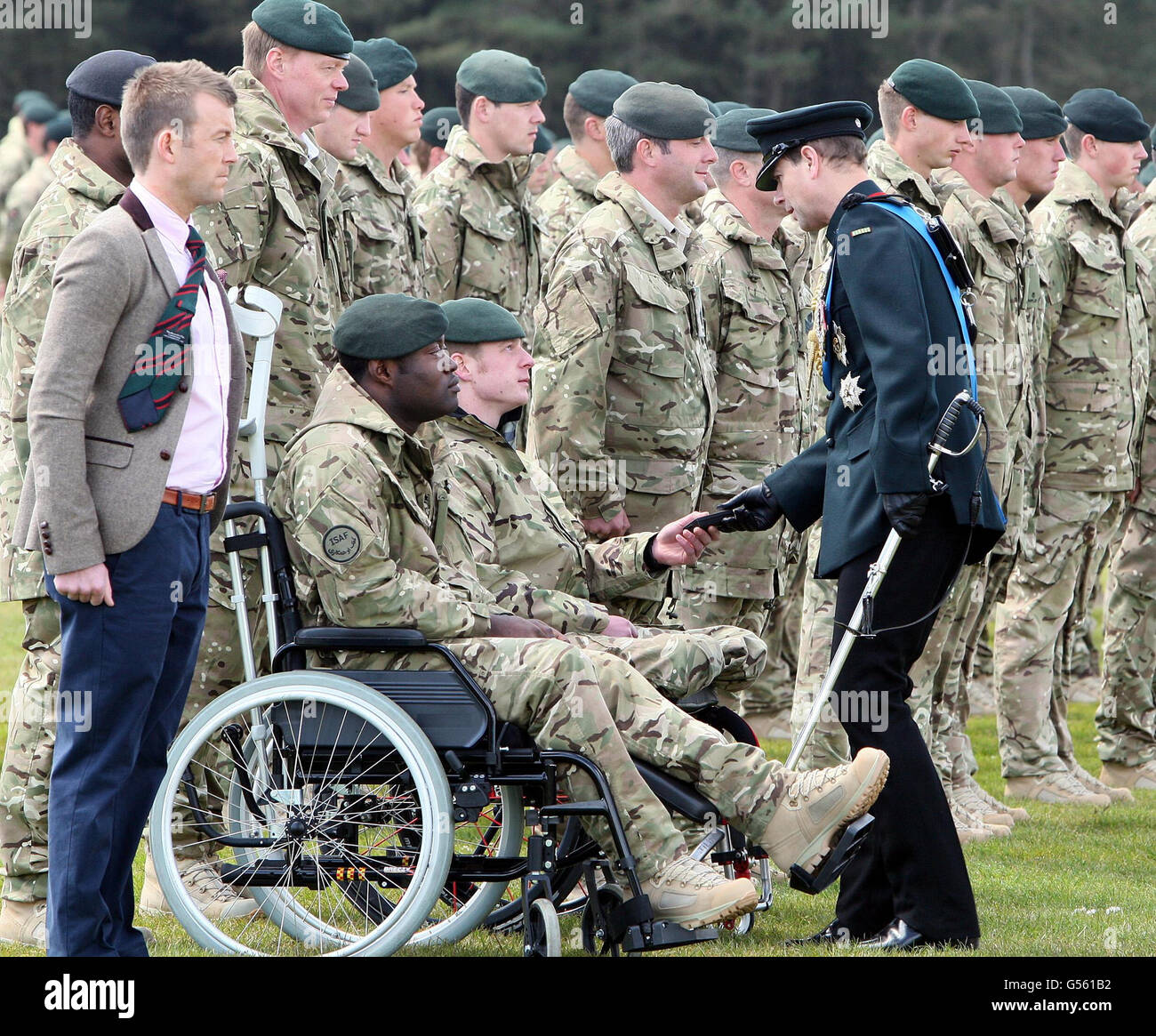 Medal ceremony for the Second battalion the Rifles in Ballykinler Stock ...
