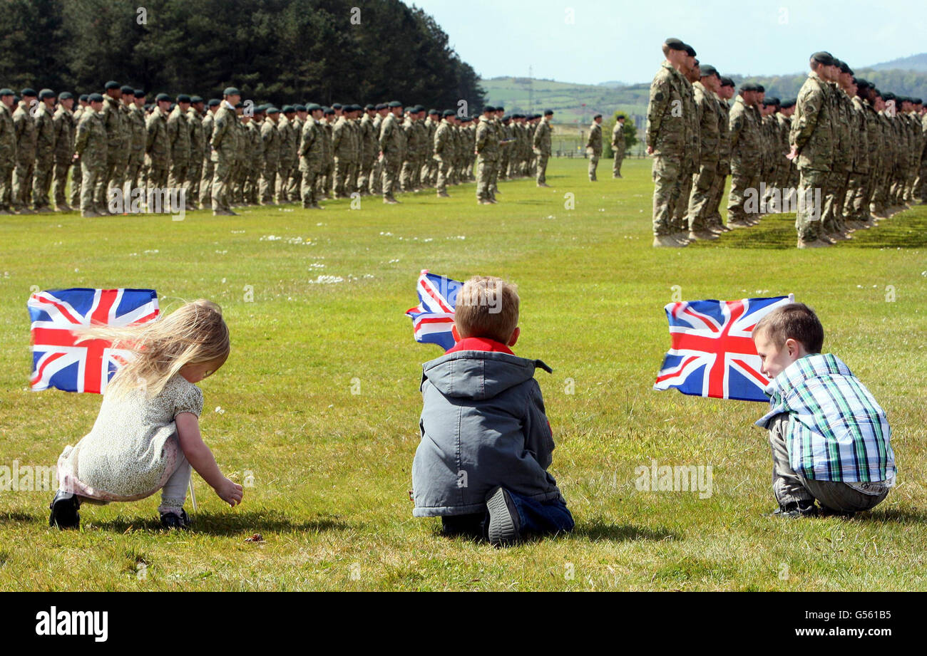 Medal ceremony for the Second battalion the Rifles in Ballykinler Stock ...