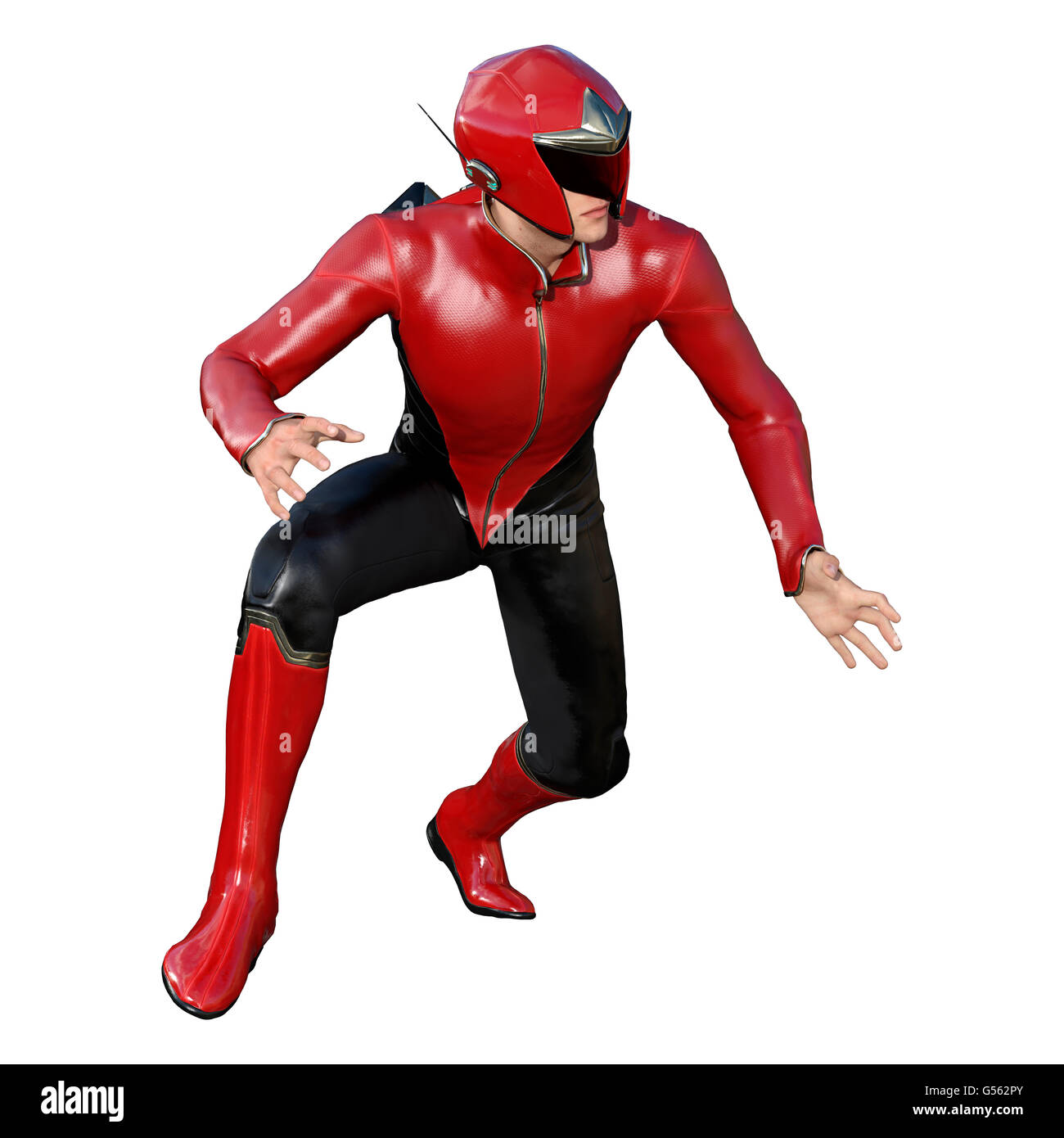 3D rendering of a male hero isolated on white background Stock Photo ...