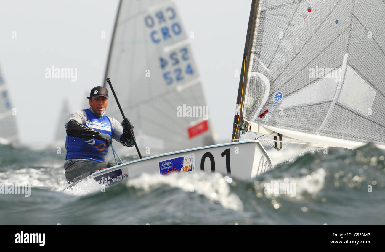 Sailing - Finn Gold Cup - Day Four - Falmouth. Ed Wright during the ...