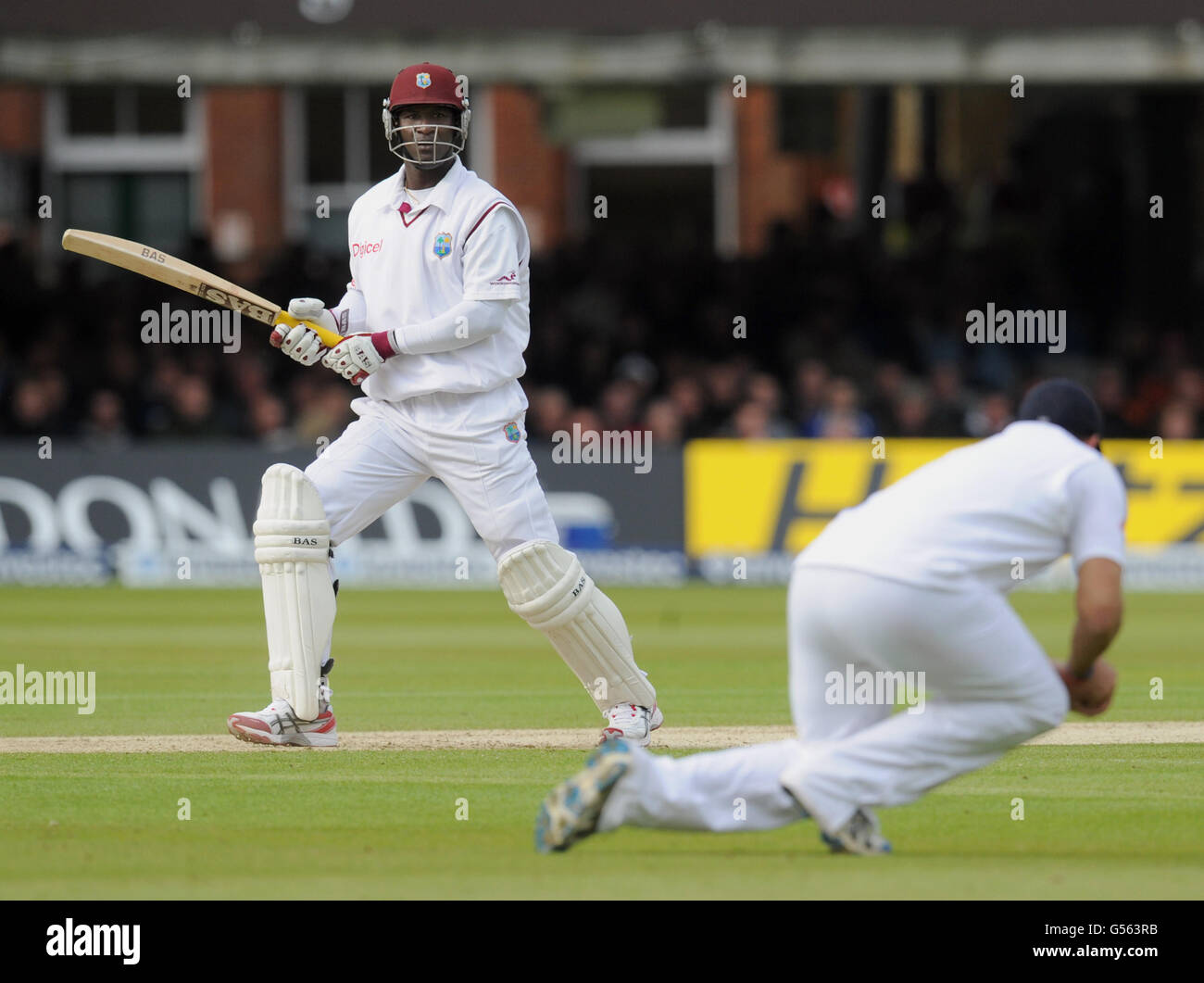West Indies' captain Darren Sammy is caught by Tim Bresnan for 17 ...