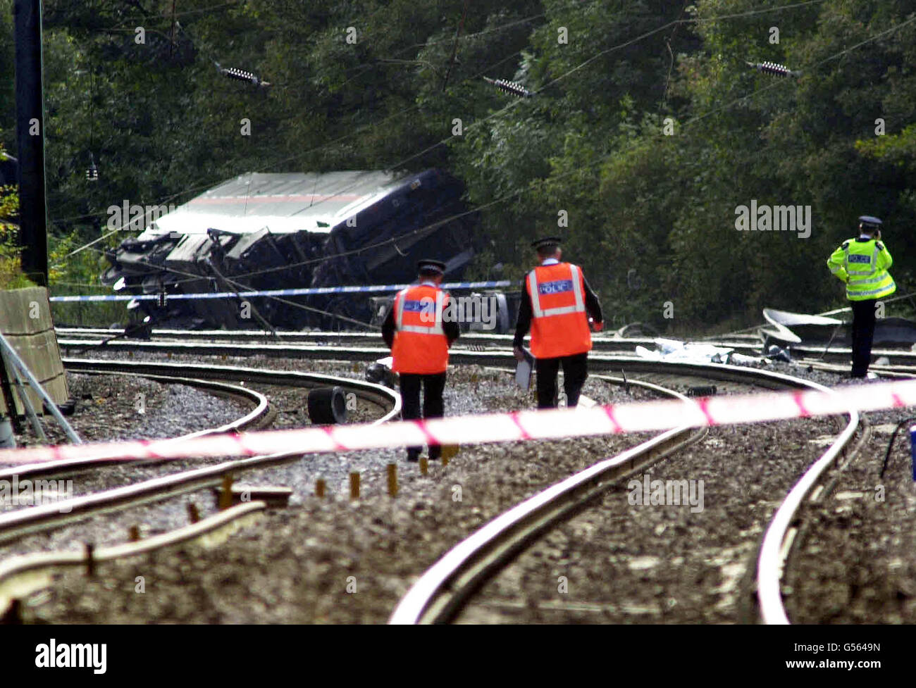 The scene near Hatfield in Hertfordshire after a high speed train ...