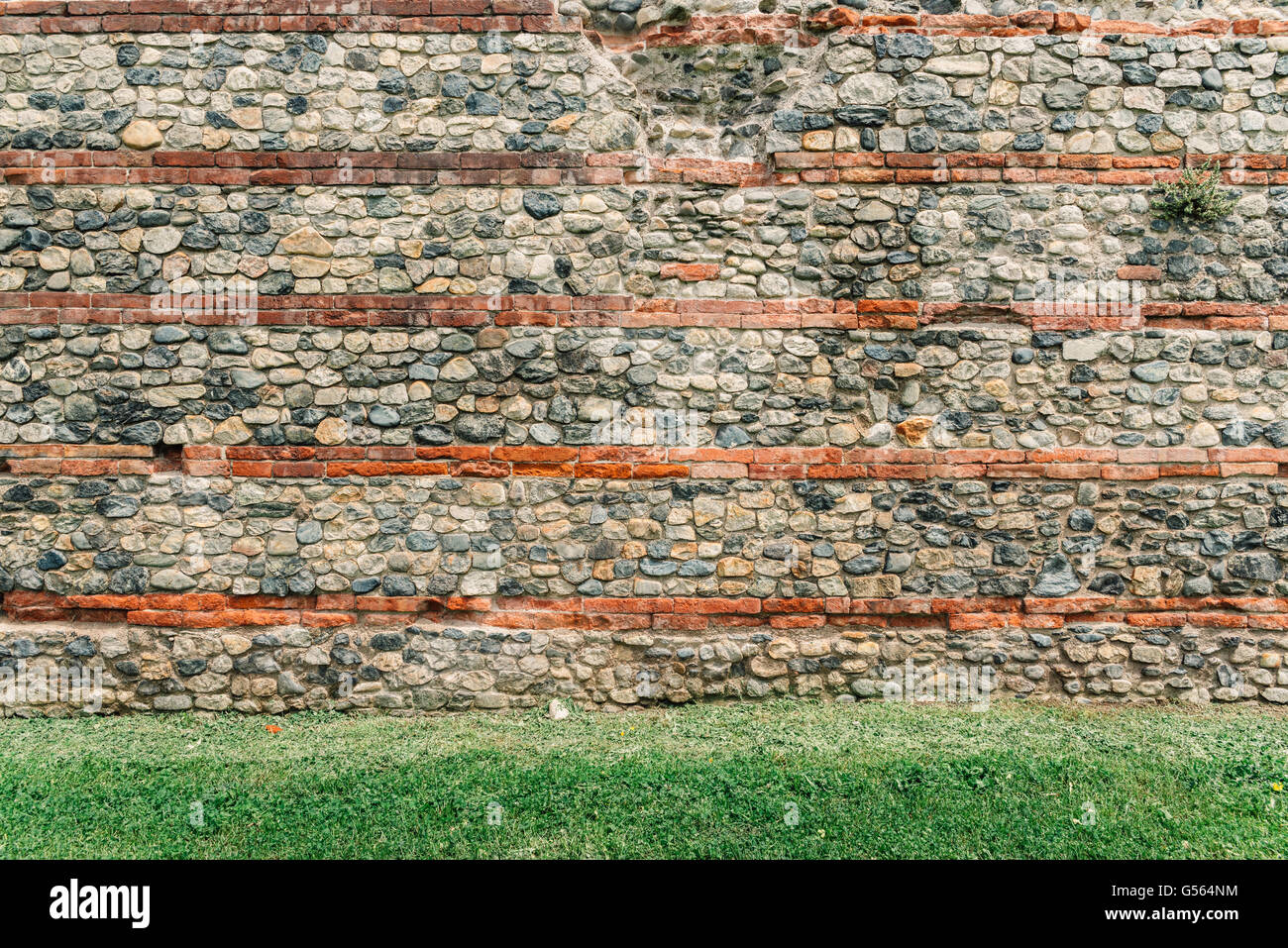 Ruins of the ancient Roman wall in Turin (Torino) Italy vintage Stock ...