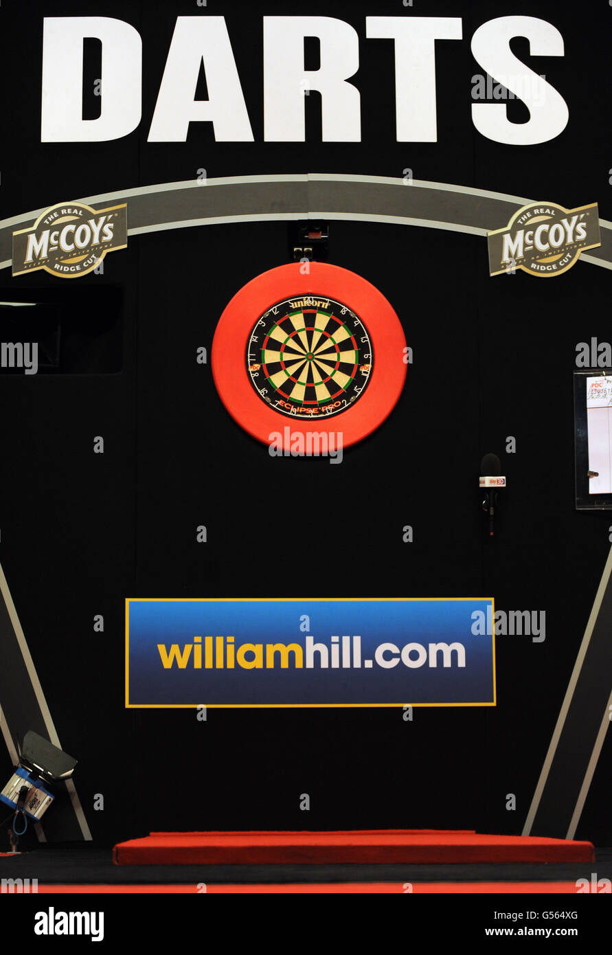 The stage area during the mccoys premier league darts hi-res stock ...