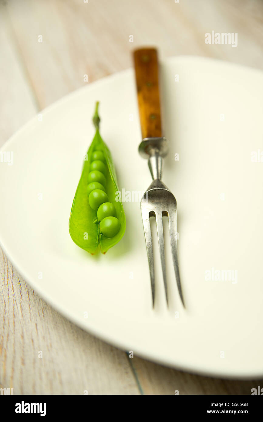 Green plate and fork hi-res stock photography and images - Alamy