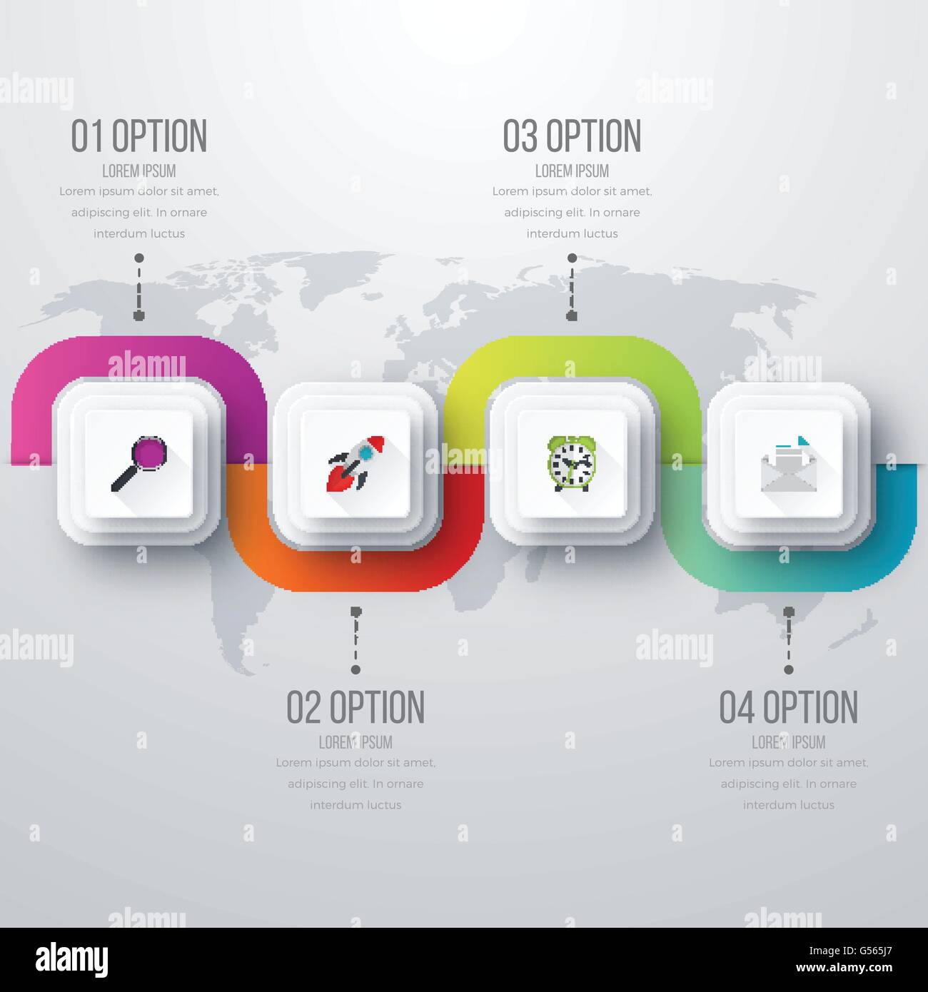 Vector illustration of four square infographics Stock Vector Image ...