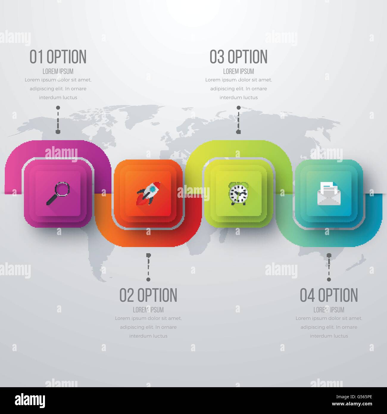 Vector illustration of four square infographics Stock Vector Image ...