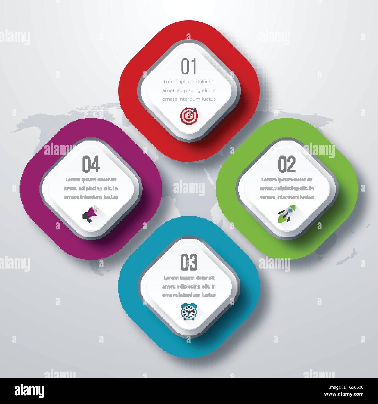 Vector illustration of four square infographics Stock Vector Image ...