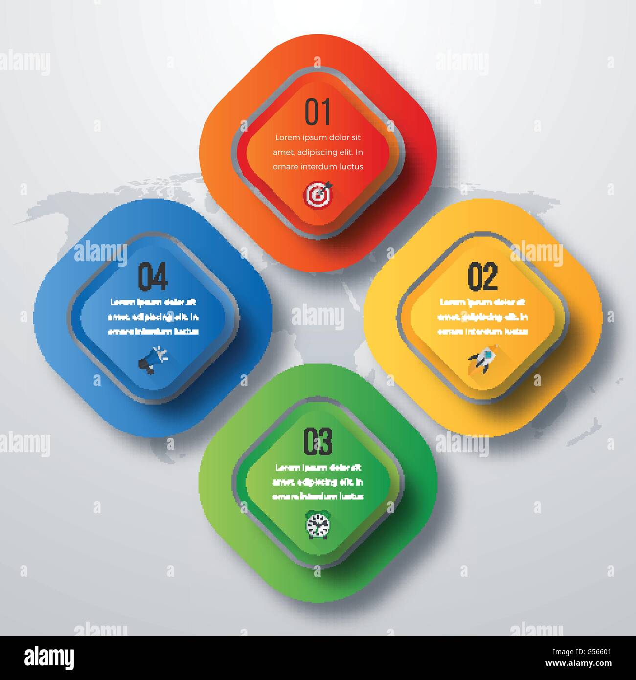 Vector illustration of four square infographics Stock Vector Image ...
