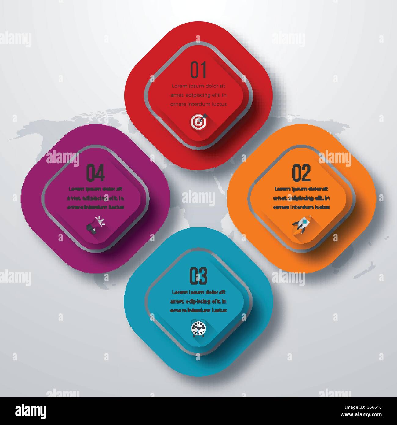 Vector illustration of four square infographics Stock Vector Image ...