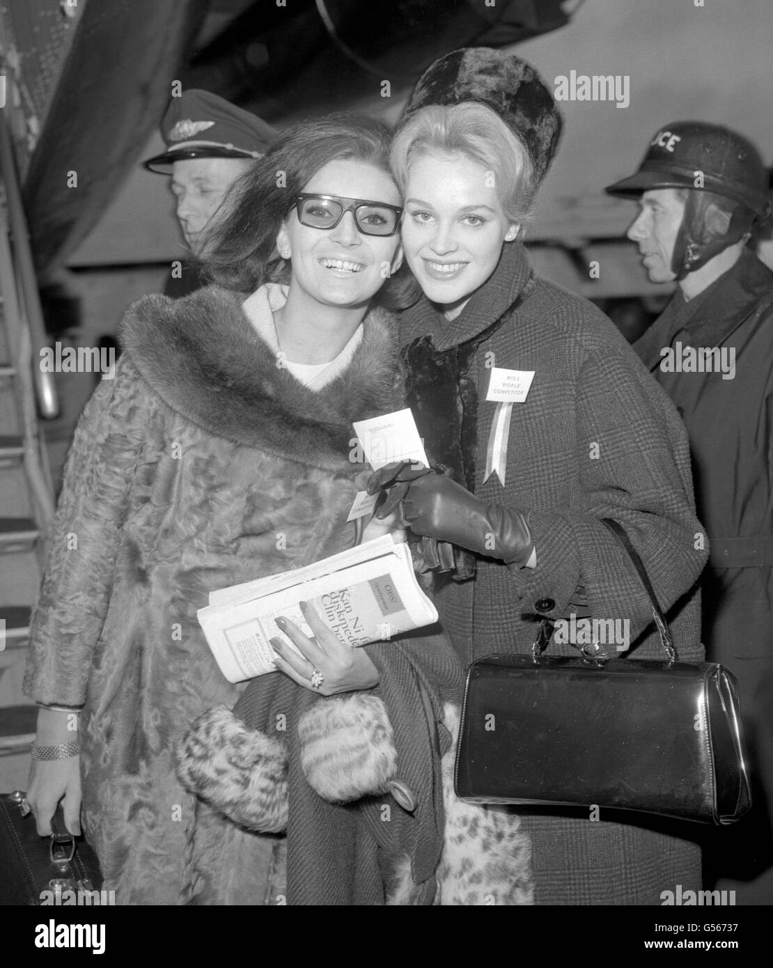 Beauty Contests - Miss World 1963 - London Airport Stock Photo - Alamy