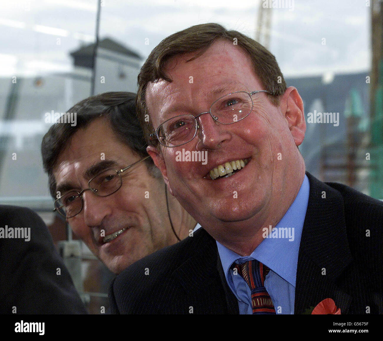 A delighted Ulster Unionist leader David Trimble with party Chairman ...