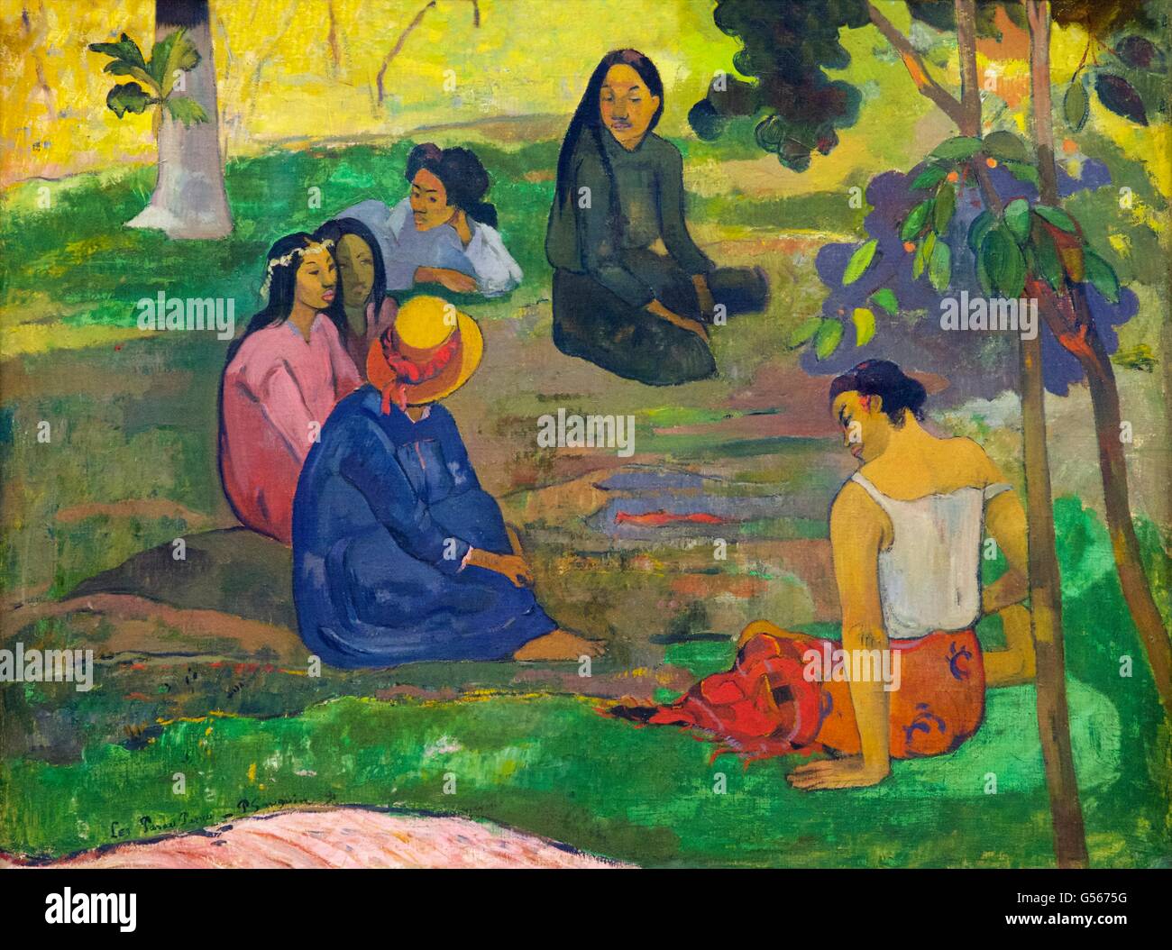 Conversation, Les Parau Parau, by Paul Gauguin, 1891, State Hermitage ...