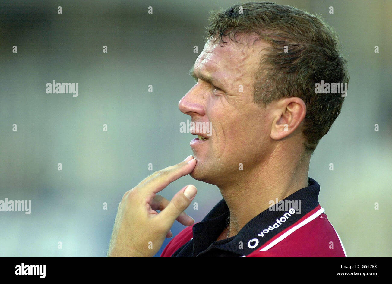 England's Alec Stewart during the team's net session at Pindi Stadium ...