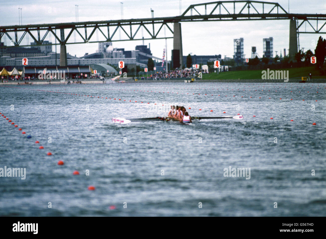 Great Britain's Eights on their way to winning the silver medal. They ...