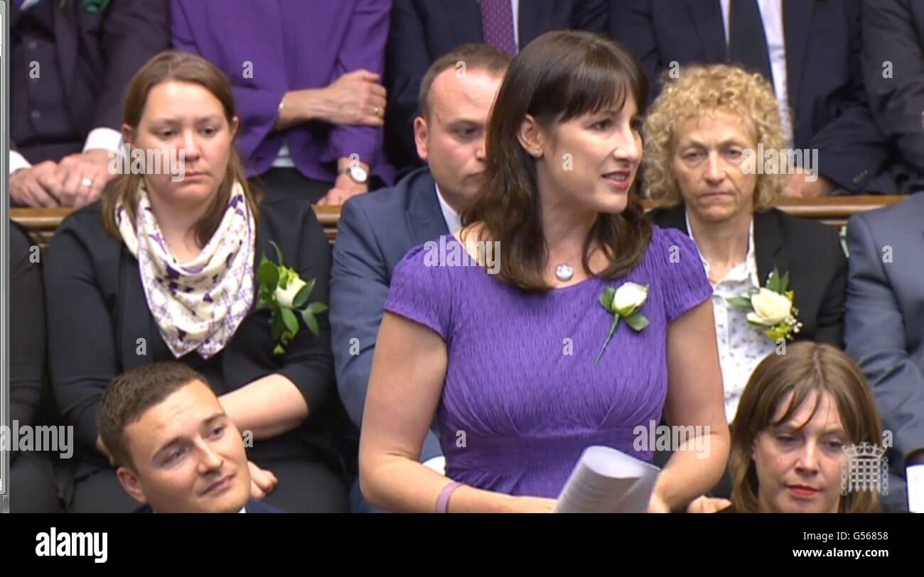 Labour MP Rachel Reeves speaks in the House of Commons, London, as MPs ...