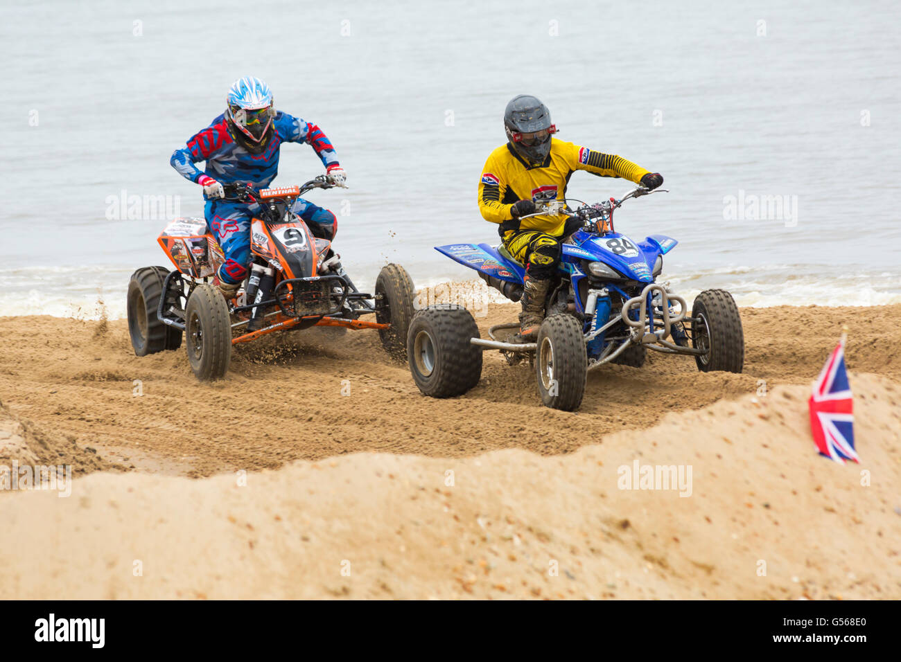 BXUK championship racing - quad bikes race around the course at ...