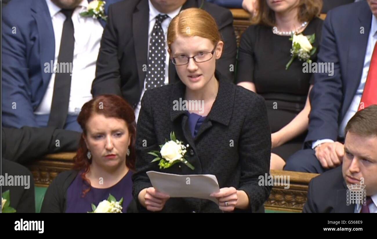 Labour MP Holly Lynch speaks in the House of Commons, London, as MPs ...