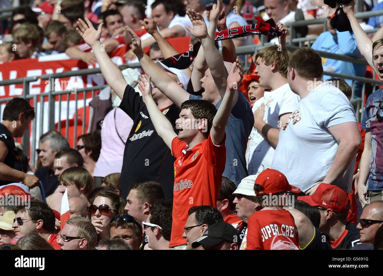 Crewe alexandra fans show their support in the stands hi-res stock ...