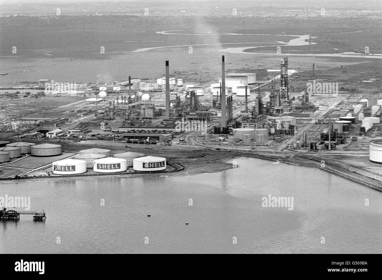Coryton Refinery in Essex, England, situated on the estuary of the ...