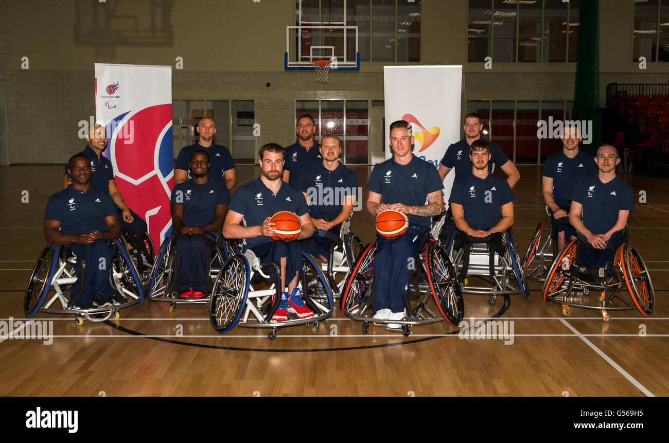 ParalympicsGB Men's basketball squad poses for a photo during the team ...