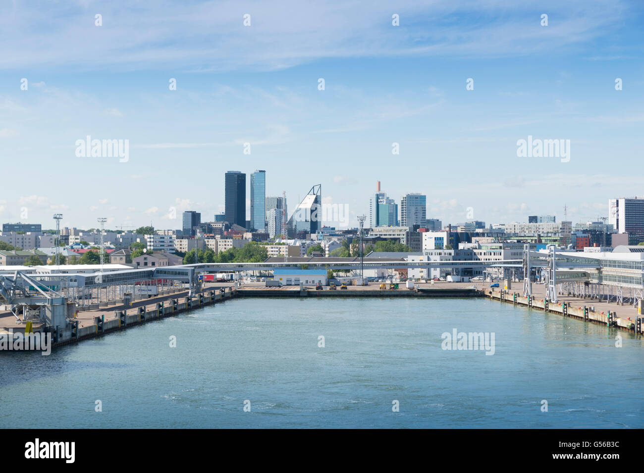 panorama of Tallinn and its harbor from the sea Stock Photo - Alamy