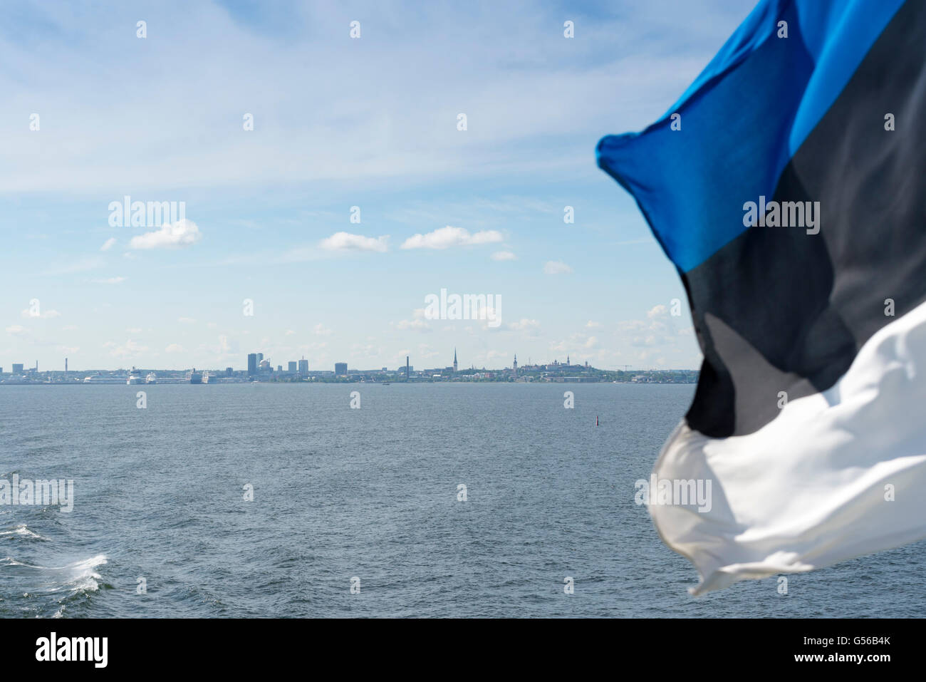 panorama of Tallinn and its harbor from the sea Stock Photo - Alamy
