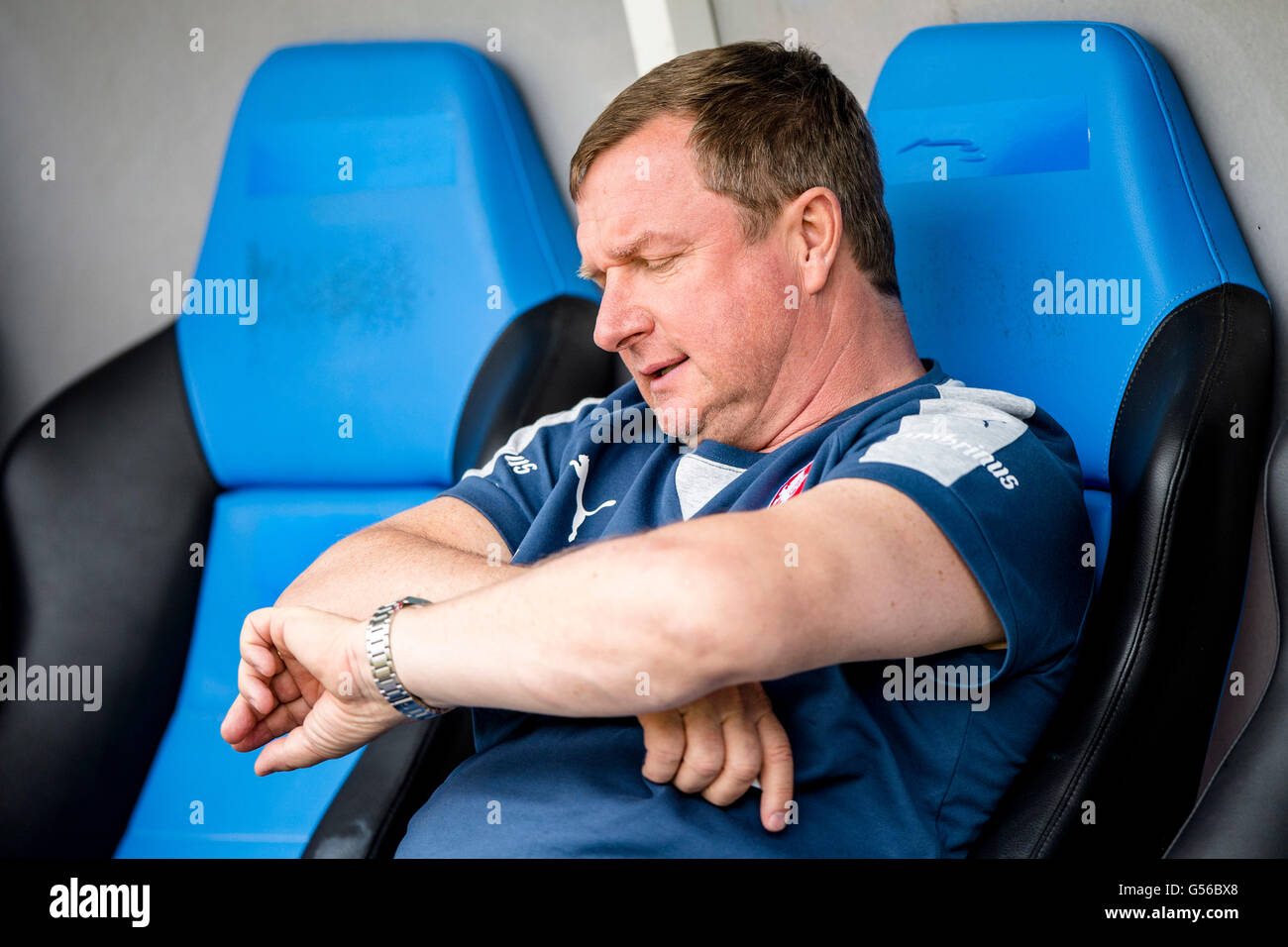 Tours, France. 18th June, 2016. Czech soccer coach Pavel Vrba attends a ...