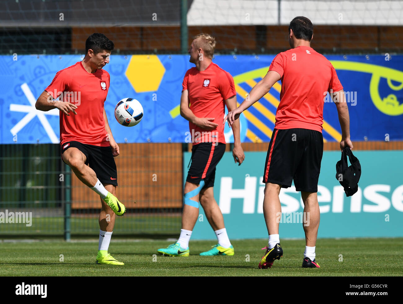 Poland's XX during a training session of the Polish national soccer ...