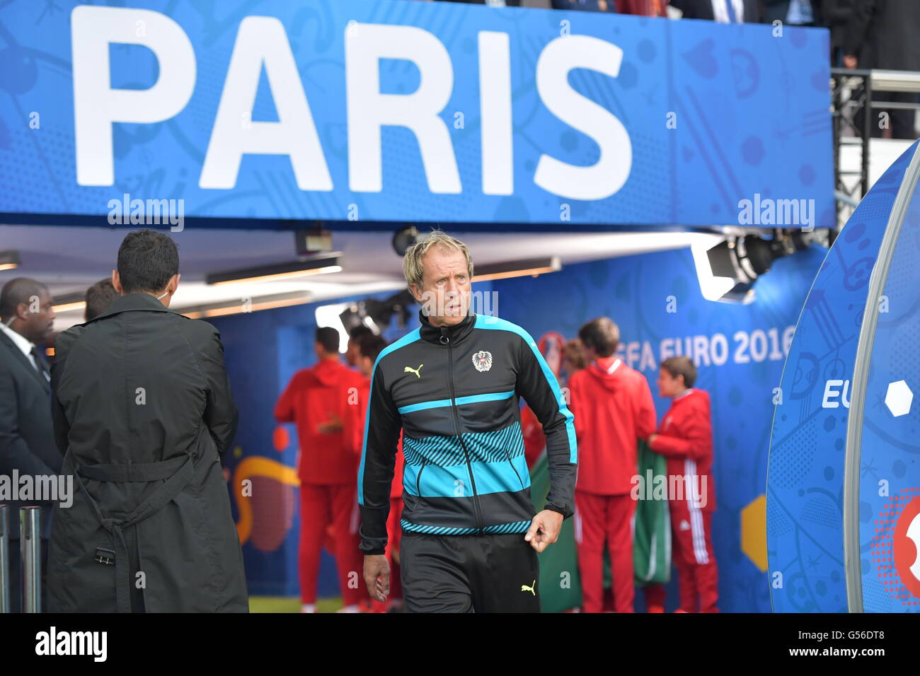 Paris, France. 18th June, 2016. Goalkeeper coach Klaus Lindenberger of ...
