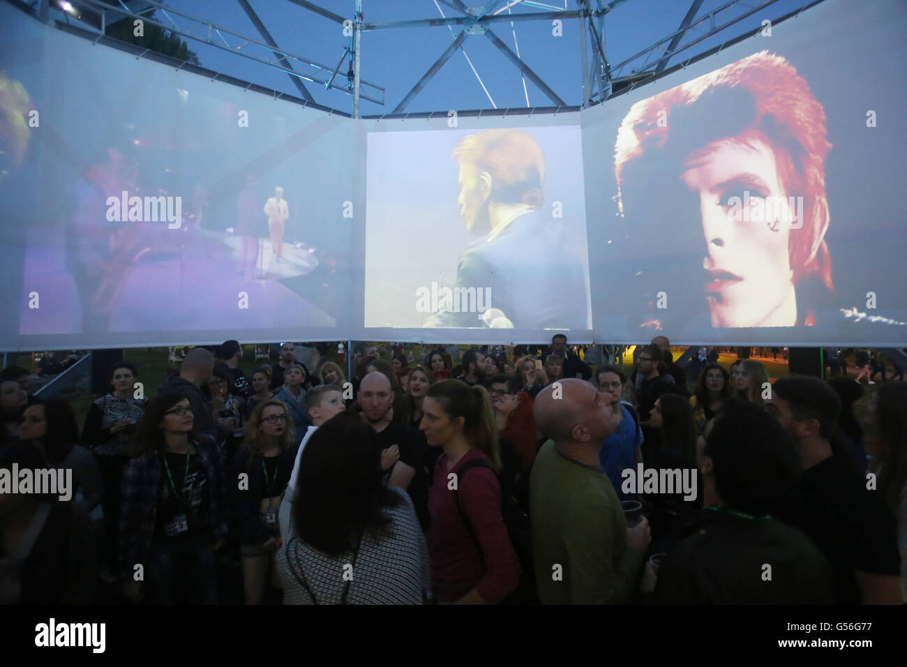 Zagreb, Croatia. 20th June, 2016. : Tesla Tower stage on the first day ...