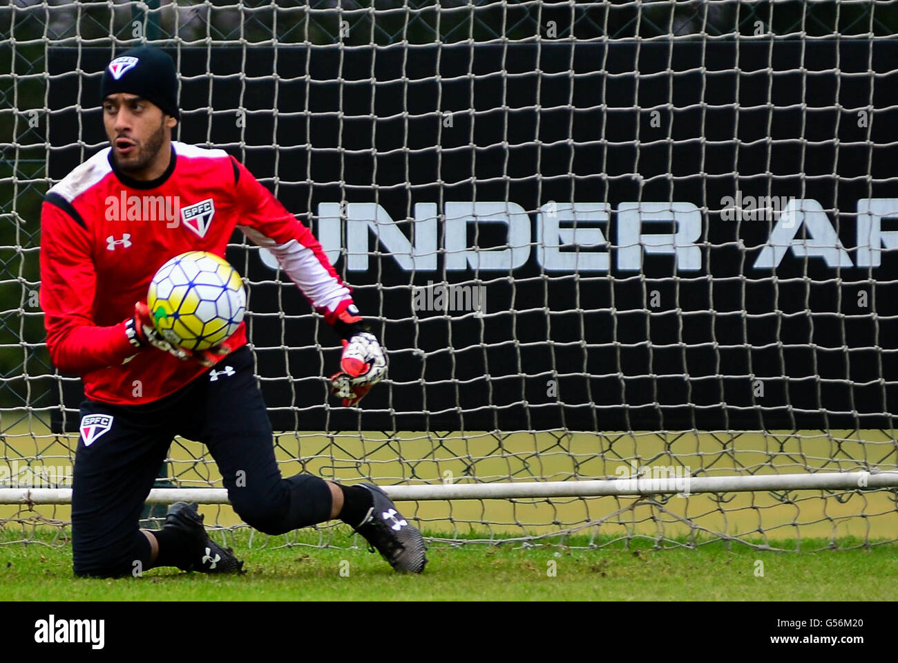 Sao Paulo, Brazil. 21st June, 2016. TRAINING SPFC - Leo during training ...
