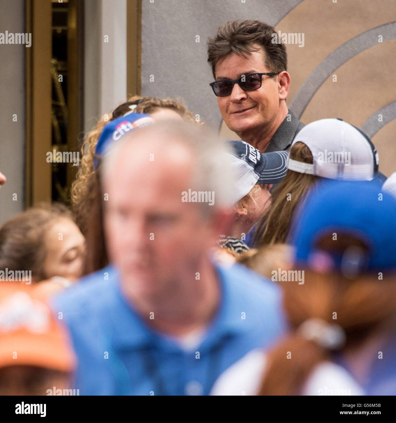 New York, NY, USA. 21st June, 2016. Charlie Sheen on stage for NBC ...