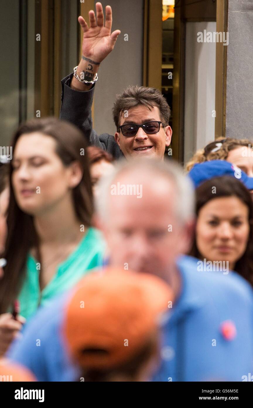 New York, NY, USA. 21st June, 2016. Charlie Sheen on stage for NBC ...