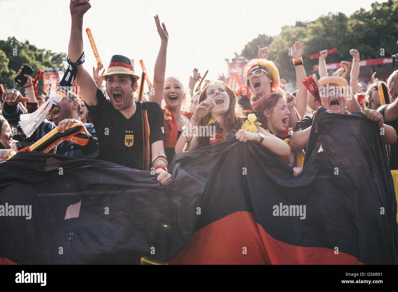 Berlin germany german fans celebrate hi-res stock photography and ...