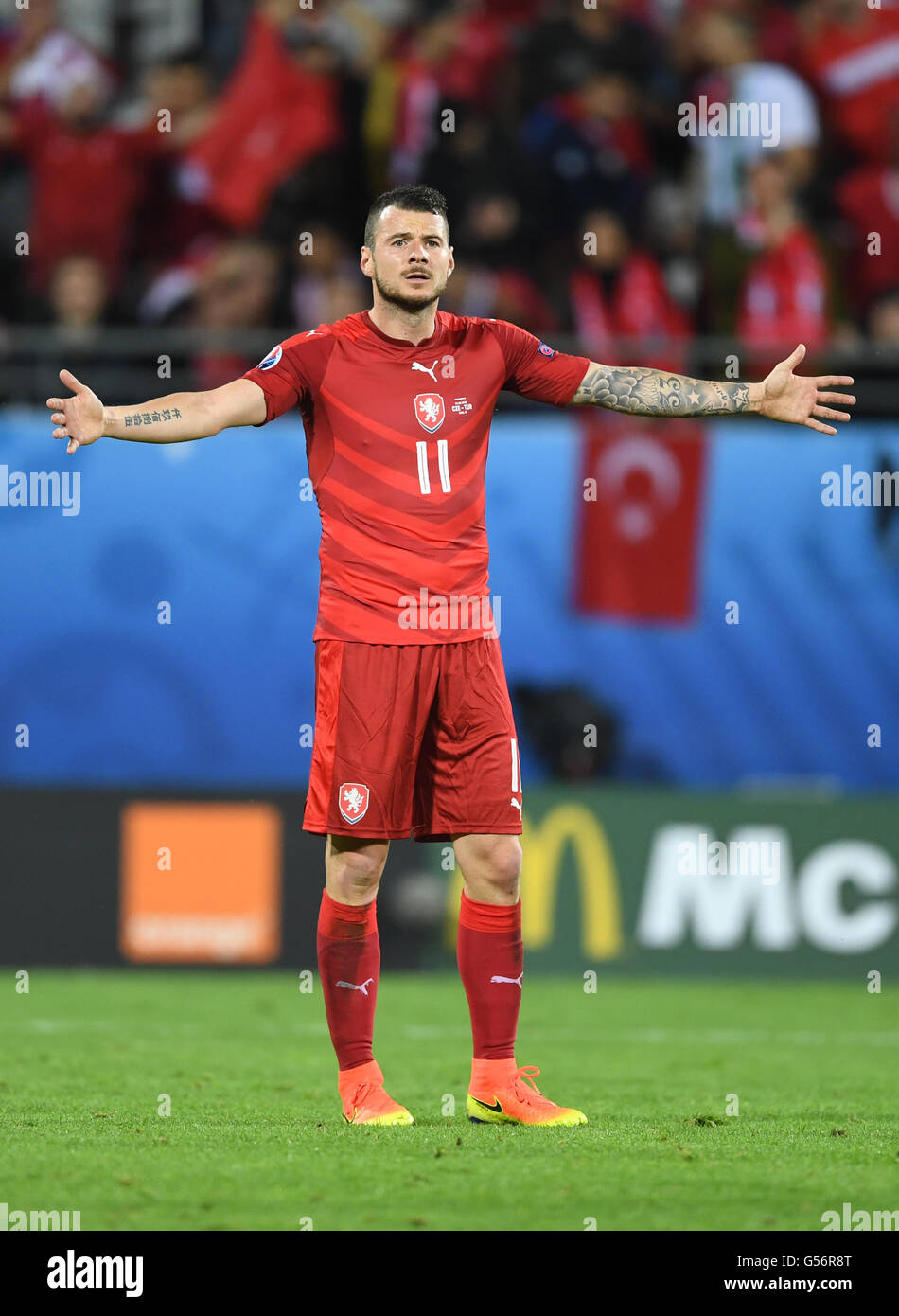 Daniel Pudil of Czech Republic reacts during the UEFA Euro 2016 group D ...