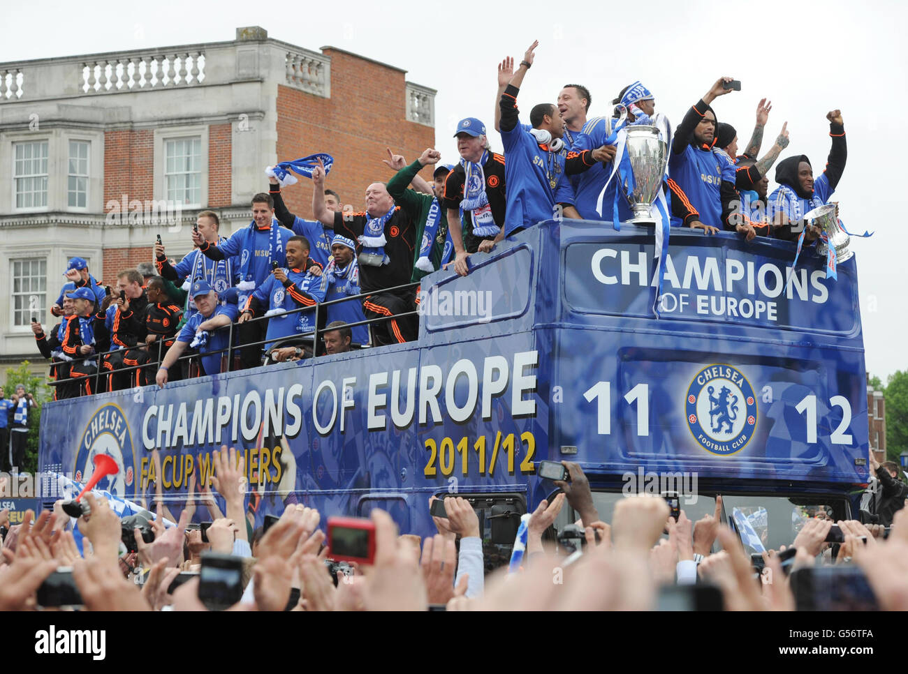 Soccer - Chelsea UEFA Champions League and FA Cup Parade - London Stock ...