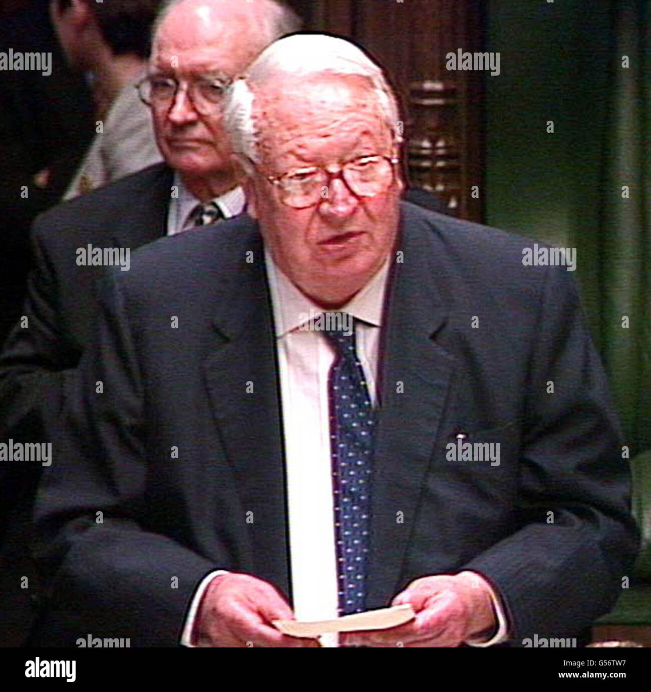 Former Conservative Prime Minister Sir Edward Heath speaking at the ...