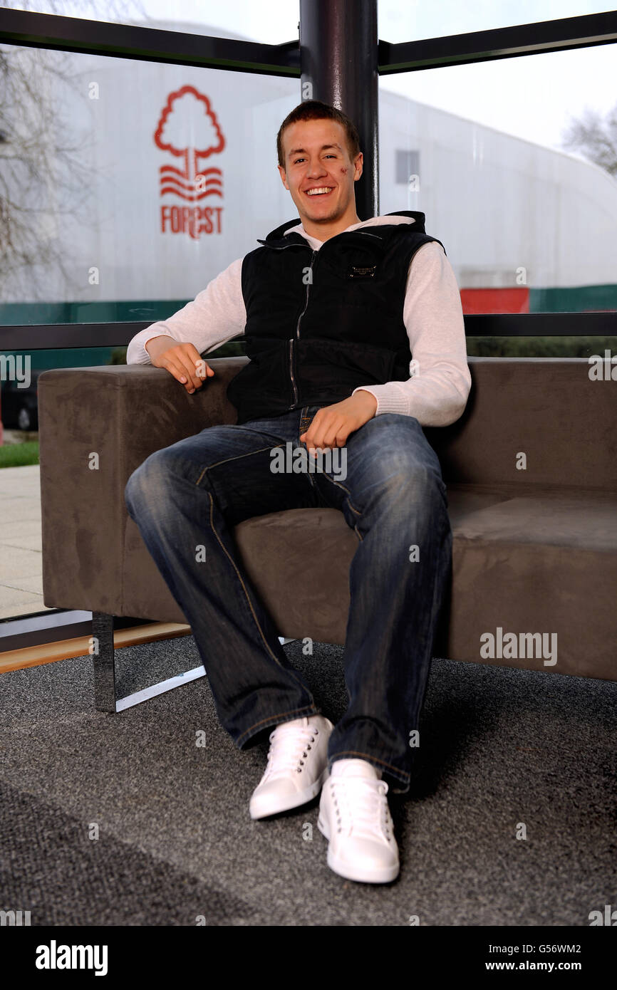 Nottingham Forest's Scott Wootton during a feature shoot at Wilford ...