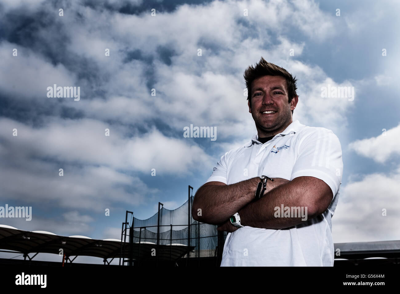 Dan Greaves during a photocall at the Etihad Stadium, Manchester Stock ...