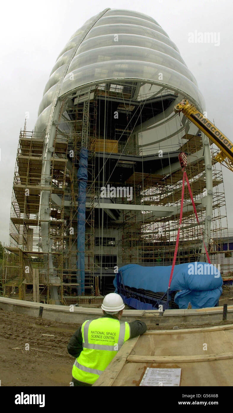 The propulsion part of Blue Streak (covered by blue canvas), a British ...