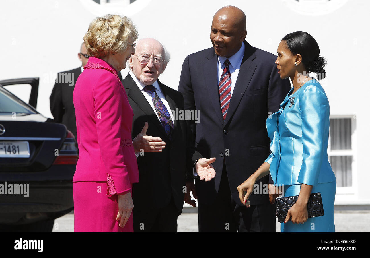 King Letsie III of Lesotho with his wife Queen Masenate Mohato Seesion ...