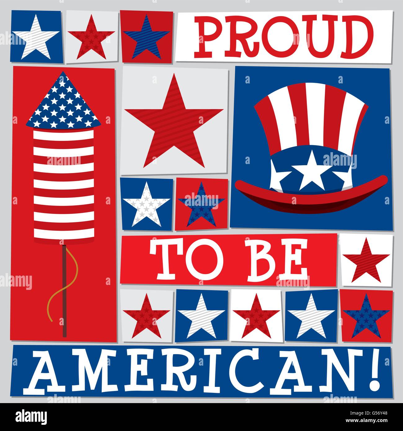 Funky square Independence Day card in vector format Stock Vector Image ...